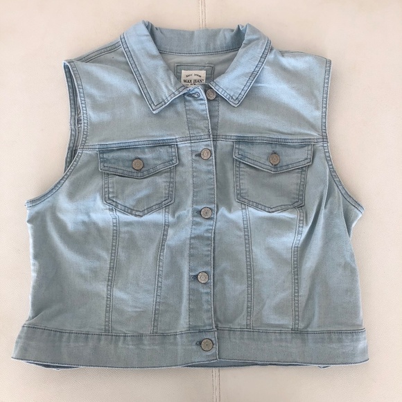 Sunnie Dayz | Jackets & Coats | Wax Jeans Plus Denim Vest In Light ...